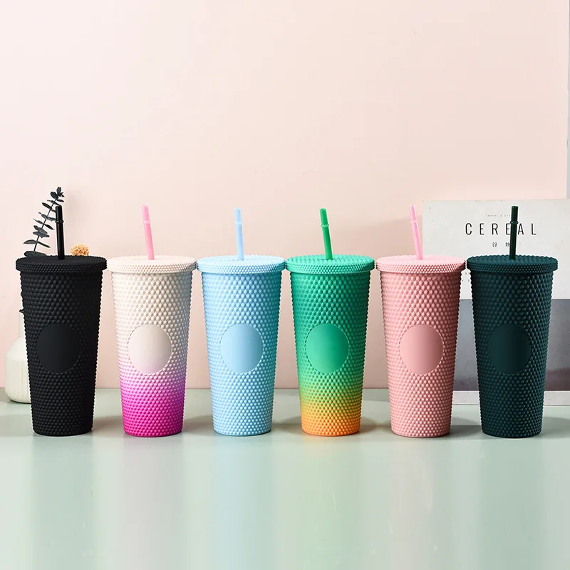 2024 Reusable Drink Cup - Double Wall Plastic Mug 24oz