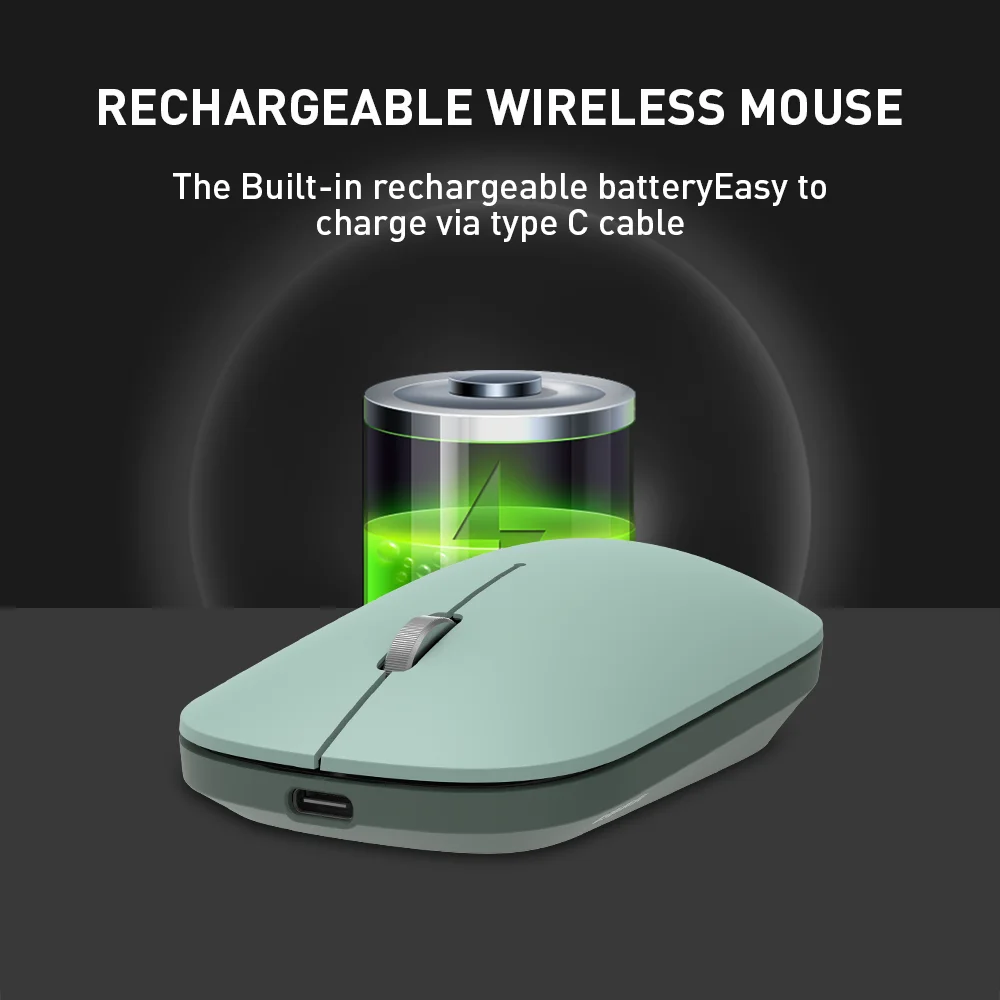 2.4G Mouse Wireless bluetooth Ergonomic Office Mouse Rechargeable ...