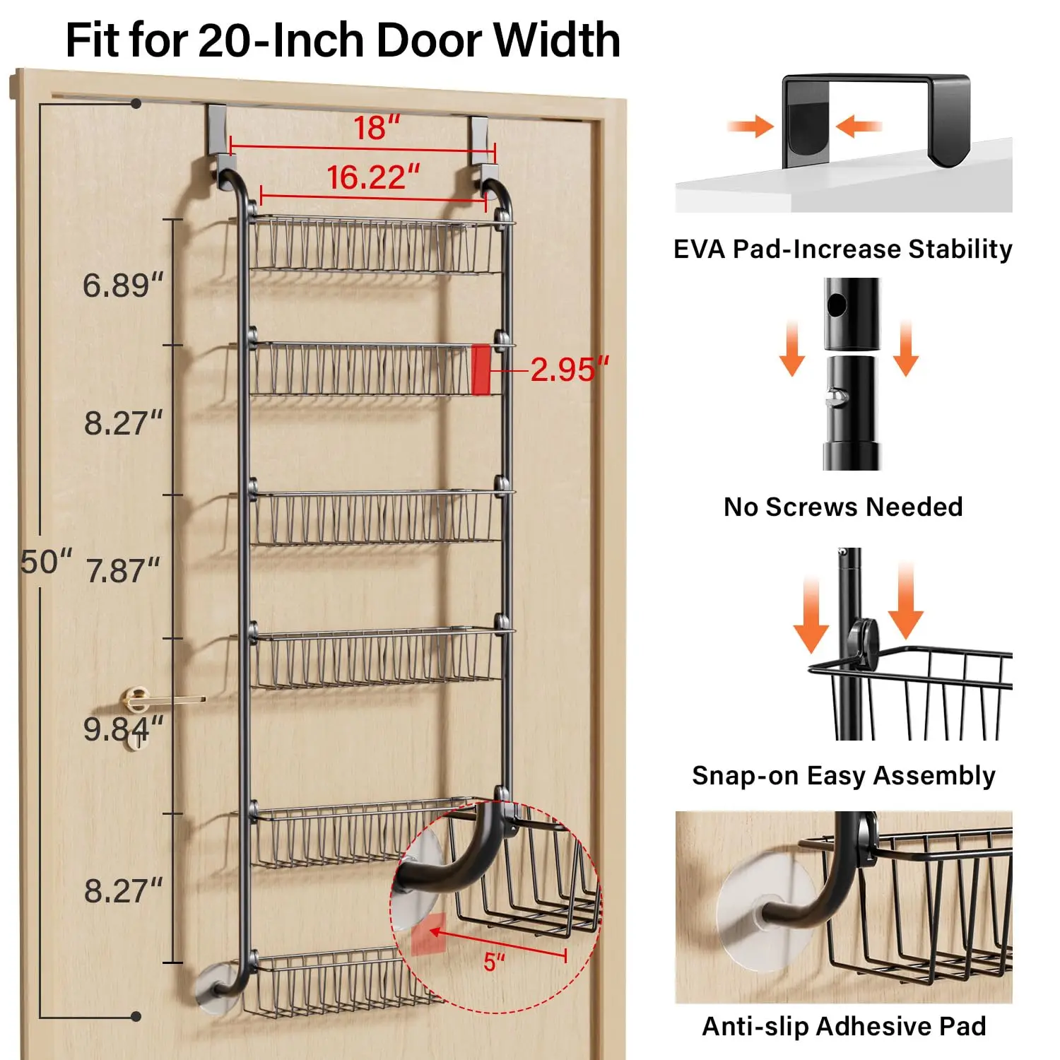 Over The Door Pantry Organizer,Heavy-duty Metal Over The Door Organizer ...