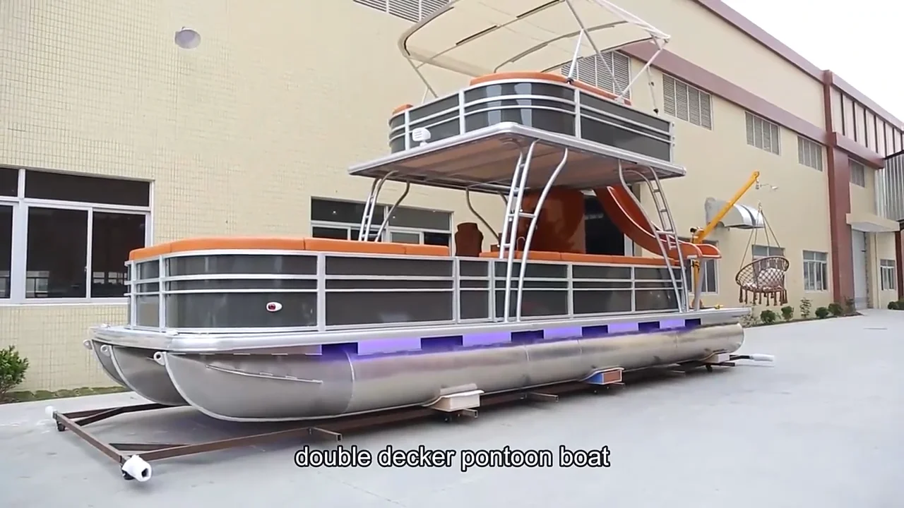 Discount 25~30ft Luxury Double Decker Aluminum Fishing Pontoon Boats ...