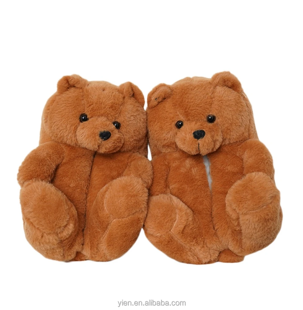 Wholesale Teddy Bear Plush Slippers Cute Cartoon Cotton Shoes for ...