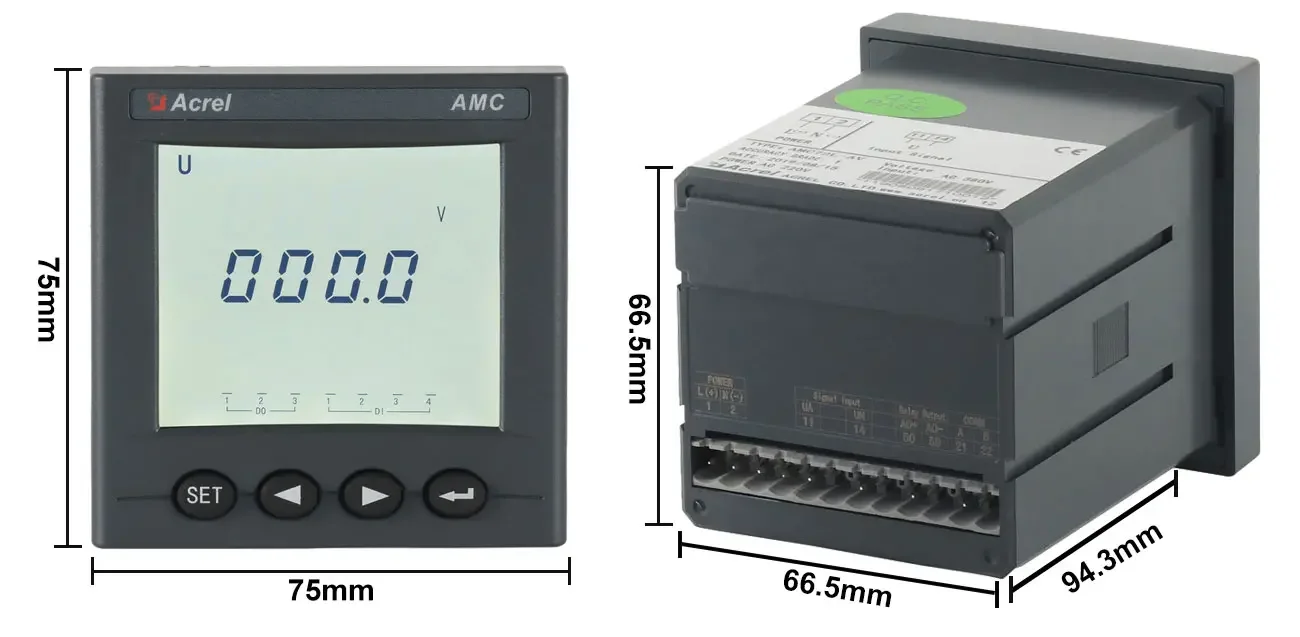 Acrel Amc72l-av Single Phase Multi-function Meter With Rs485 400v Voltage Meter Ac Digital ...