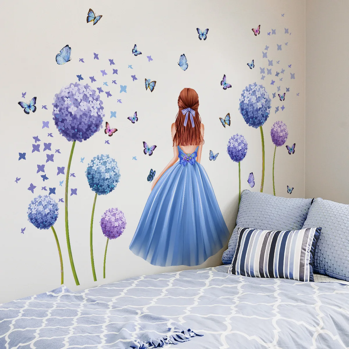 Carmeng Cartoon Girl Children Dandelion Paper Living Room Bedroom Self ...