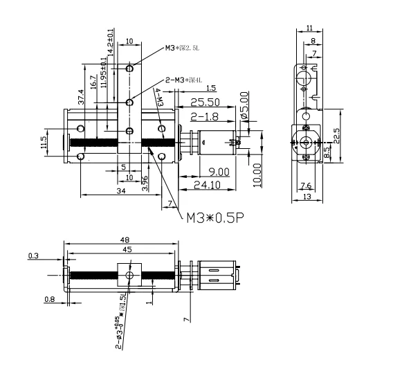 N20 10mm Micro Linear Moving Gear Reducer Motor DC Motor