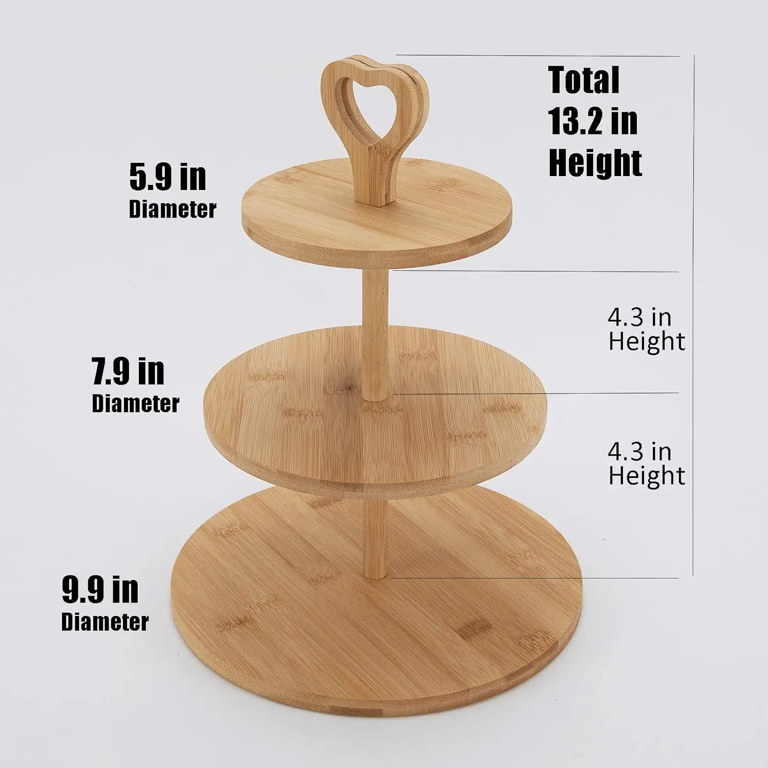 Bamboo Layered Tray Rack 3-layer Tray Suitable for Farmhouse Kitchen ...