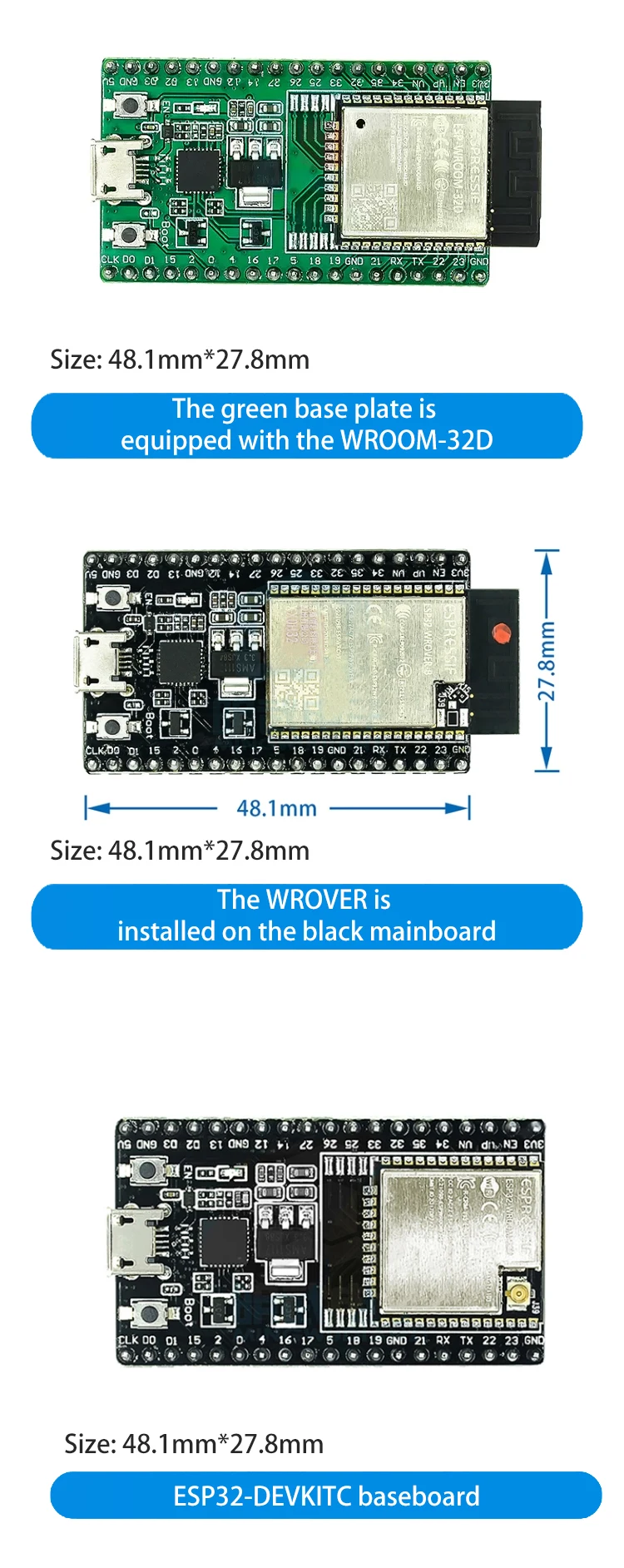 Esp32-devkitc Development Board The Esp32 Baseplate Can Be Equipped With The Wroom-32d/32u ...