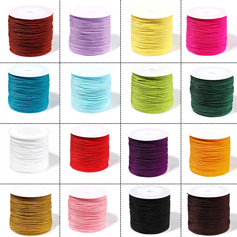 90-120m 0.8mm/1.0mm Nylon Cord Thread Mix Color Chinese Knot Macrame ...