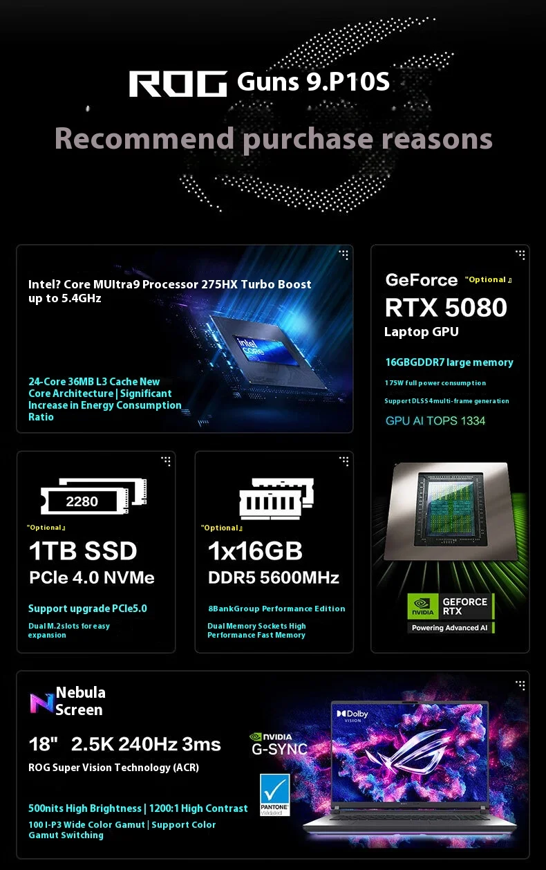 ROG Strix SCAR 9 Extreme Edition - 16" Nebula Display Gaming Laptop ...