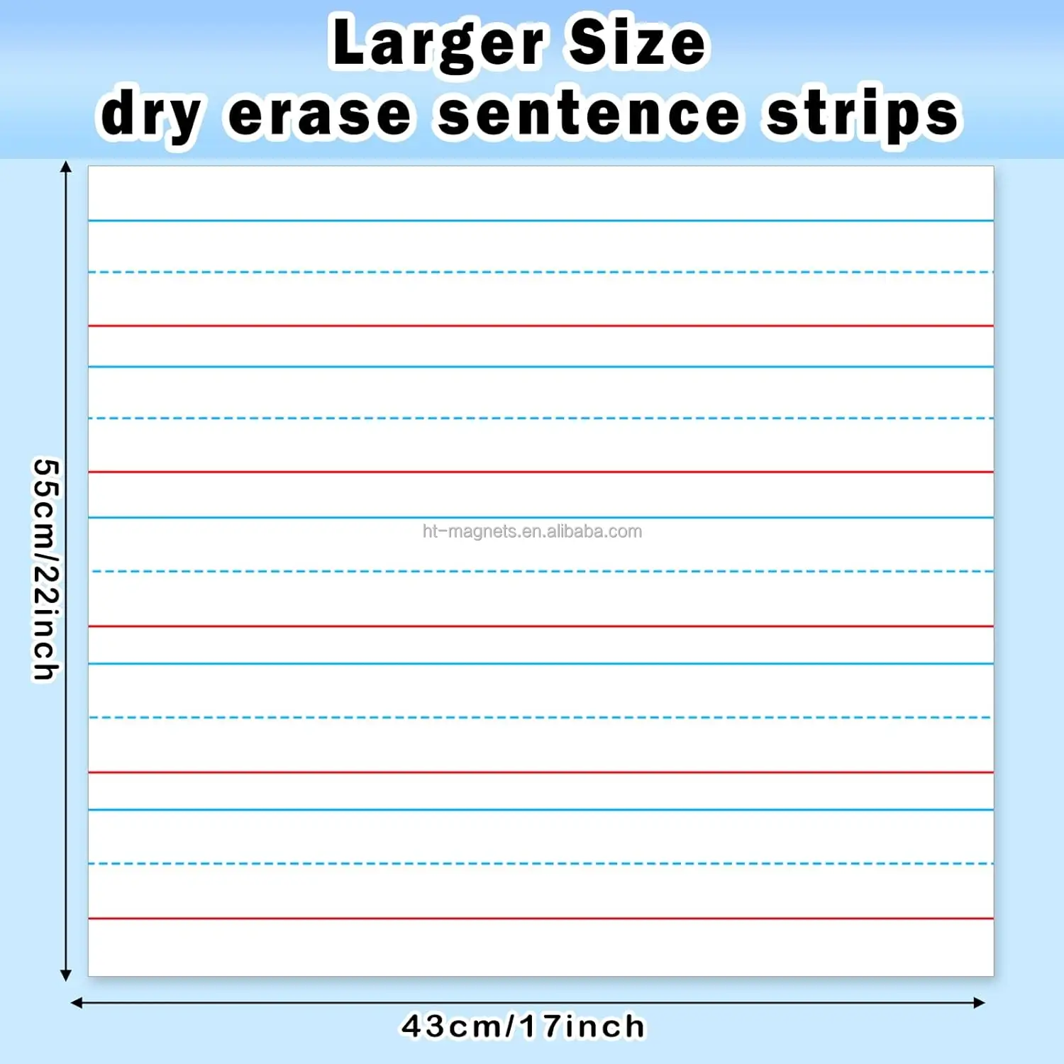 Jumbo Handwriting Paper 22 X 17 Inch Dry Erase Magnetic Sentence Strips ...