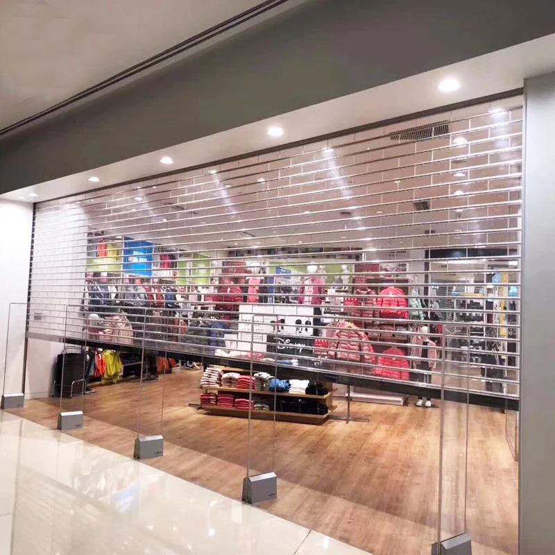 Modern Full View Commercial Transparent Stainless Steel Rolling Shutter ...