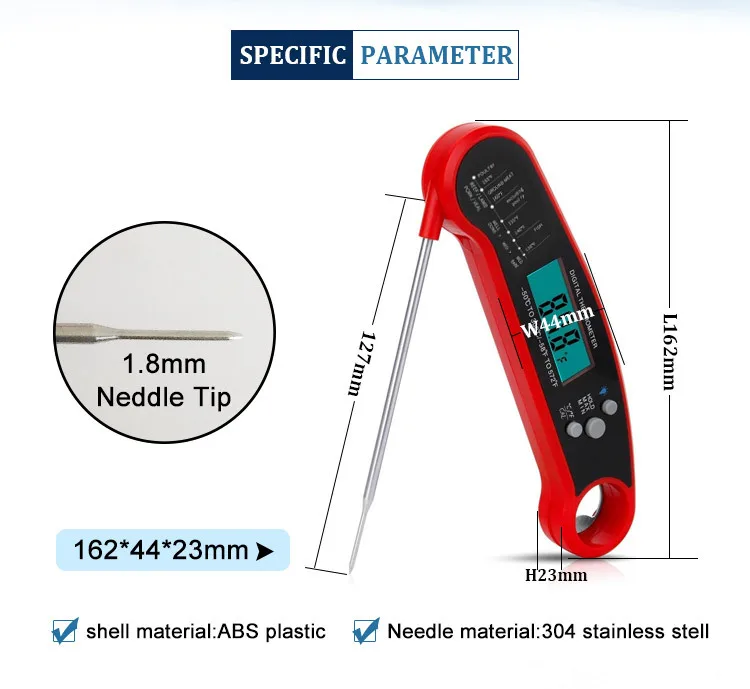 Outdoor Grilling and BBQ Thermometer Digital Instant Read Food ...