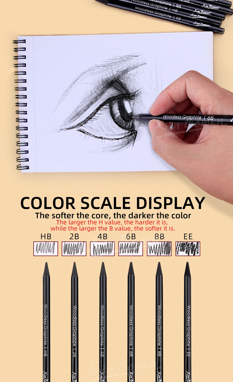 Xin Bowen Art Charcoal Pencil Set - Eco-Friendly & Versatile
