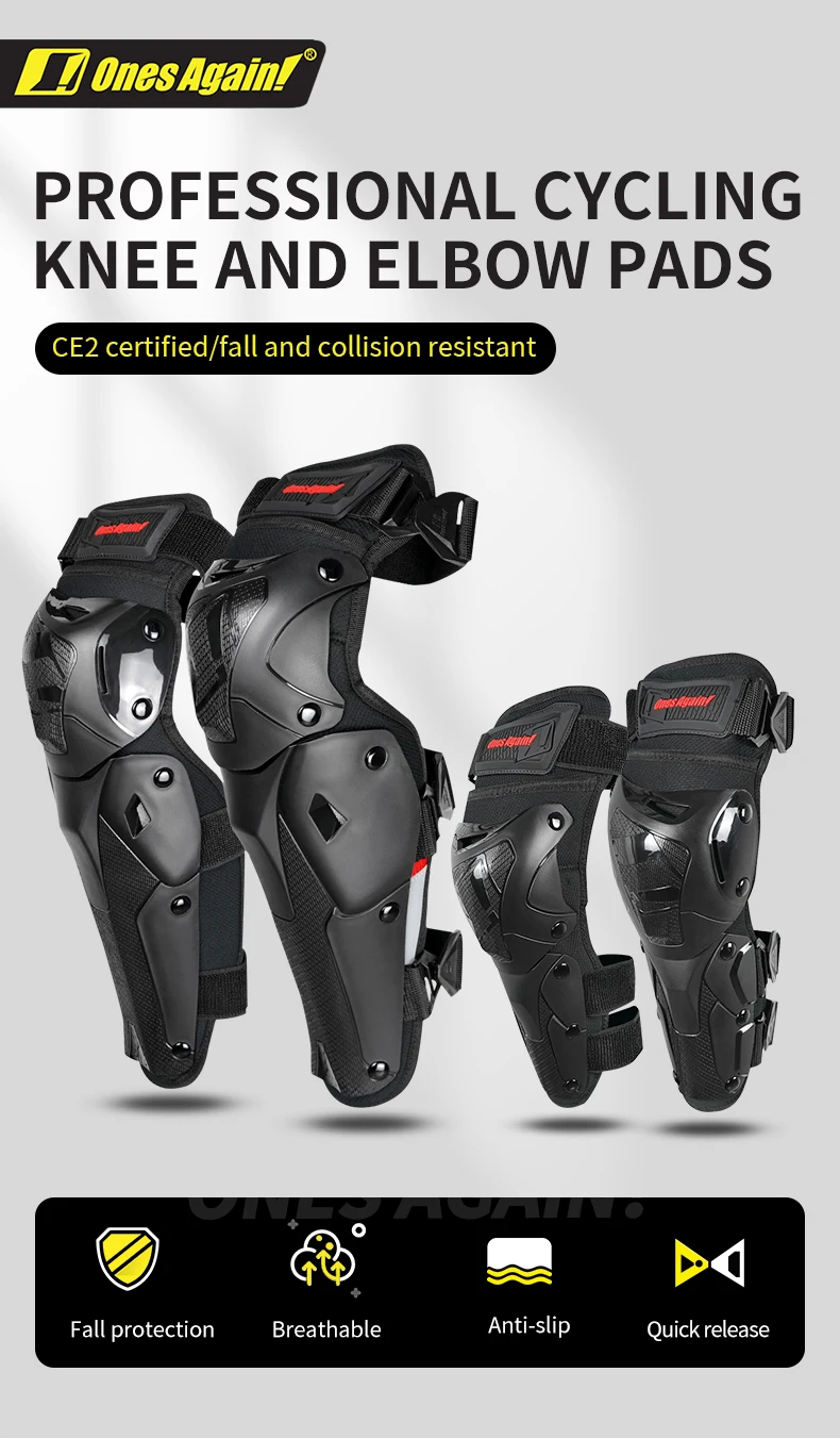 Ones Again CE2 Motorcycle Knee Pads & Elbow Pads - 4 Pieces Set