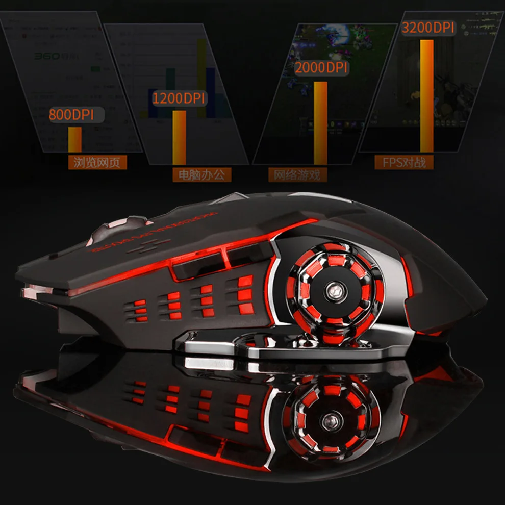 DIVIPARD Q3 Wireless Gaming Mouse - RGB Backlit & Programmable