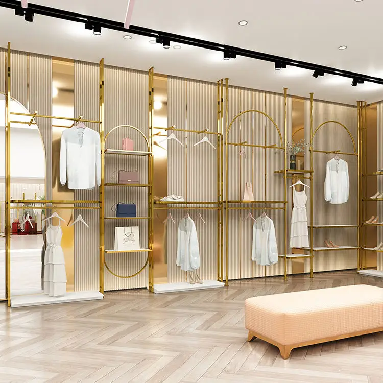 High Quality Gold Display Shelf Furniture Stand Design