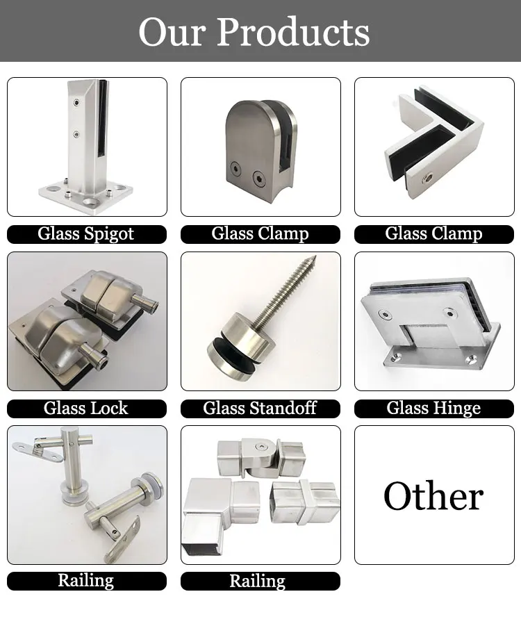 Balustrades Fittings Glass Railing Handrail Hardware Fixing Clip Glass ...