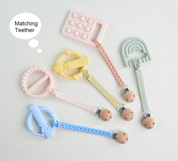 New Design Wholesale BPA Free Pacifier Metal Clip Soother Chain ...