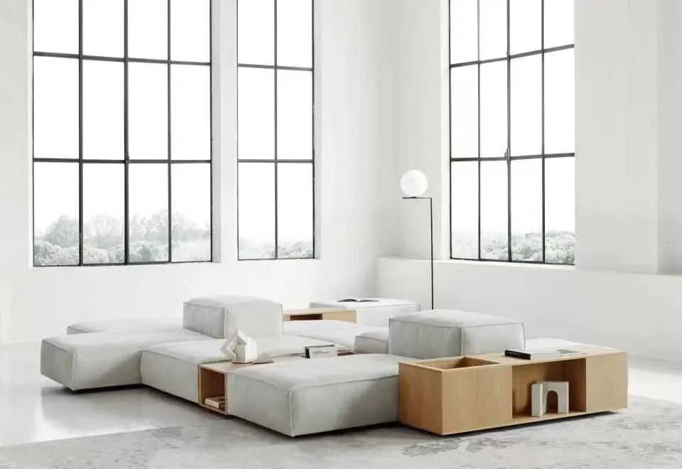 Modern Minimalist Style Modular Sofa Couch Customized Fabric Square ...