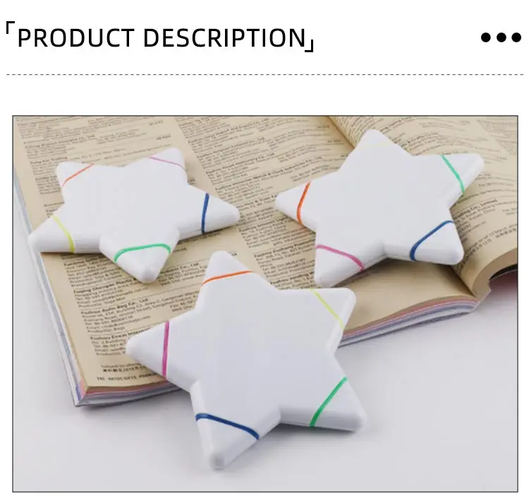 Five-pointed Star Modeling Five Colors In One Highlighter Marker Gift ...