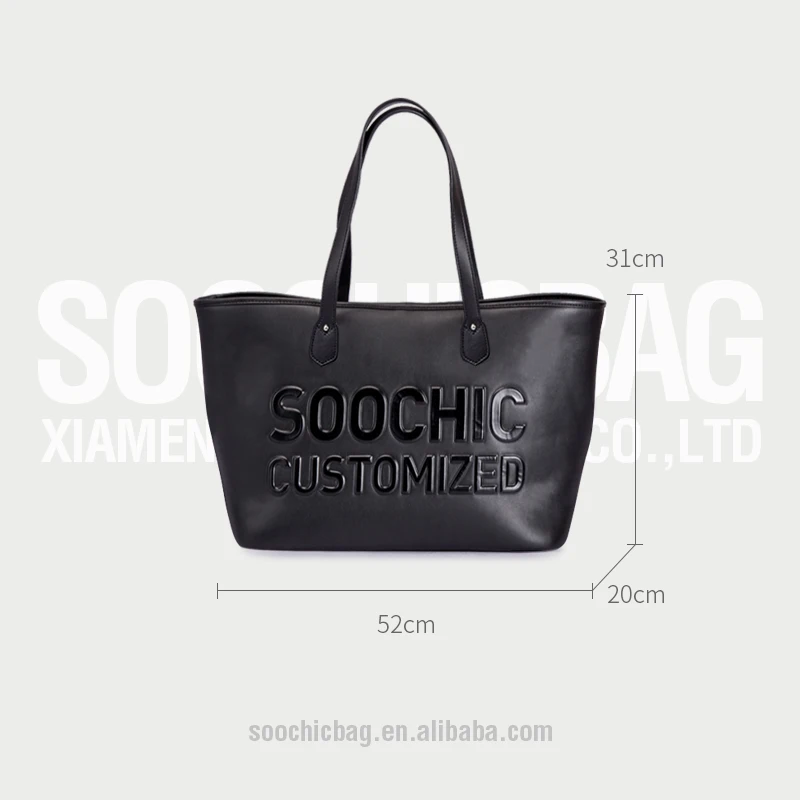 Shop High Quality OEM Custom Embossed Logo Leather Tote Bags for Women