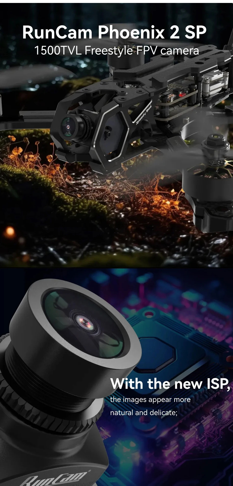 HOSHI RunCam Phoenix 2 SP V3 FPV Camera 4:3/16:9 PAL/NTSC 1500TVL for ...