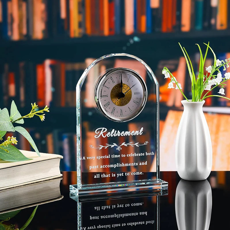 2024 Retirement Gifts - Crystal Clock Farewell Ideas