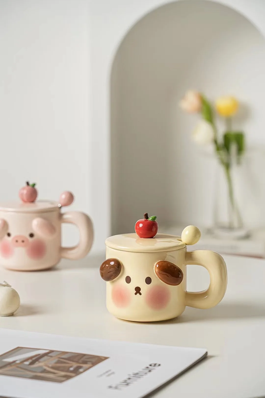 Cute Animal Pig Mug Cartoon Bear Ceramic Coffee Mugs For Girls - Buy ...