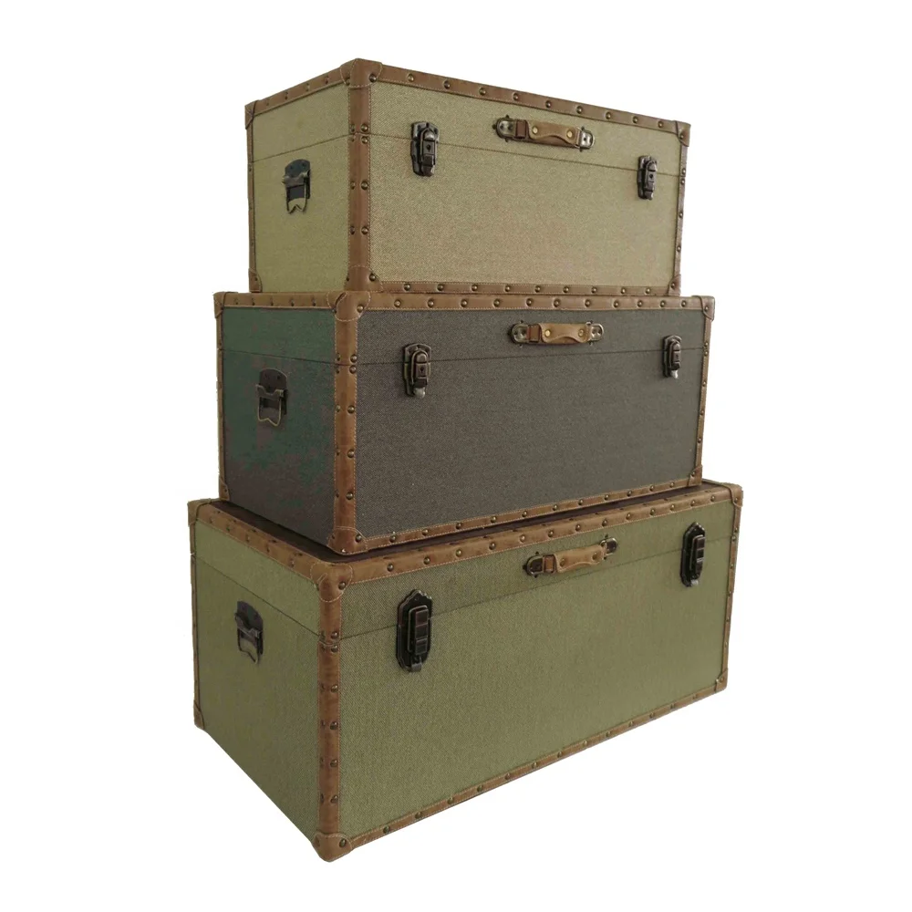 Trunks Storage Chest Boxes Sets Large Canvas Surface and Decorative ...
