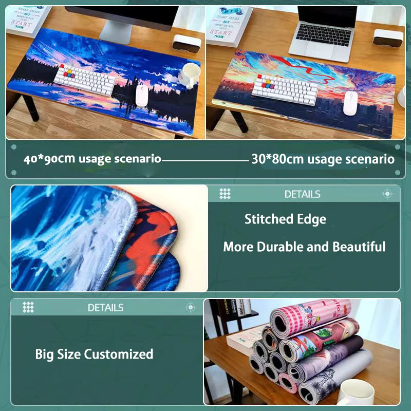 Cartoon Series FLAME SNAKE Beautiful Scene XL Mouse Pad 800x300mm Gamer ...