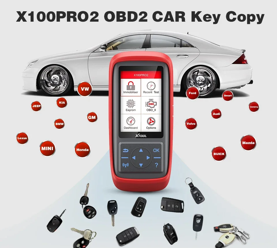 XTOOL X100 Pro2 Automotive Scanner Diagnostic Tool OBD2 & Engine ...