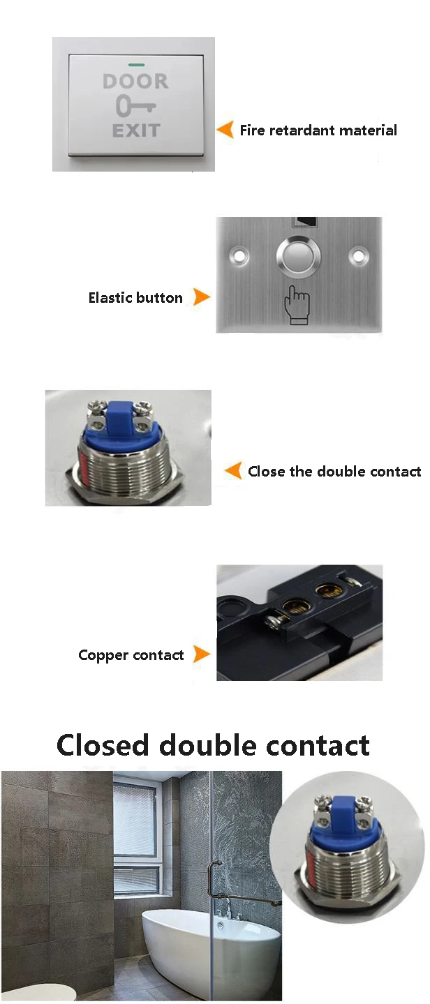 Matte Push Exit Button Access Control Switch Surface Mount for Home ...