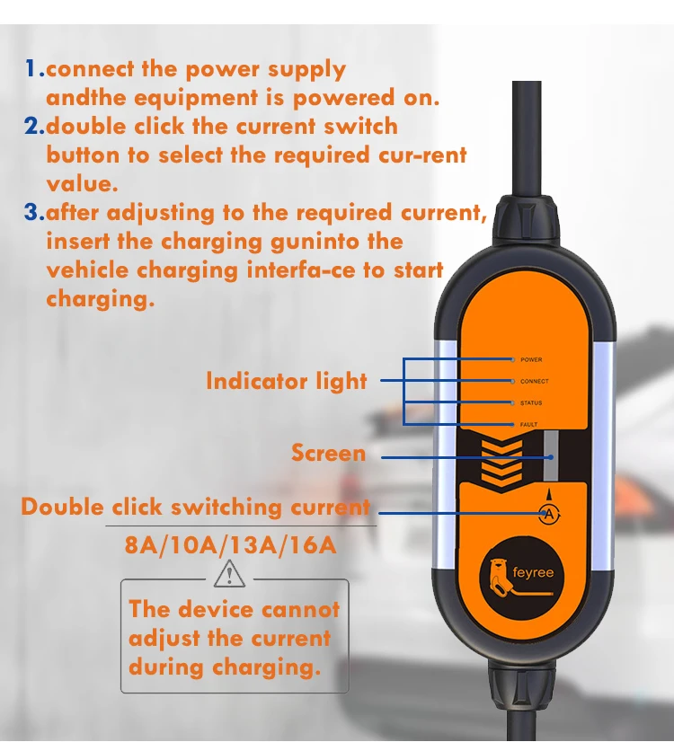 3.5kw 7kw Portable Ev Charger 16a Type B Iec Portable Ev Charger For ...