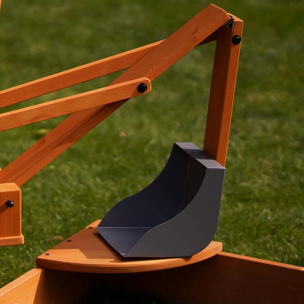 Kids Playground Equipment Wooden Sandbox Digging Toy with Working Crane ...