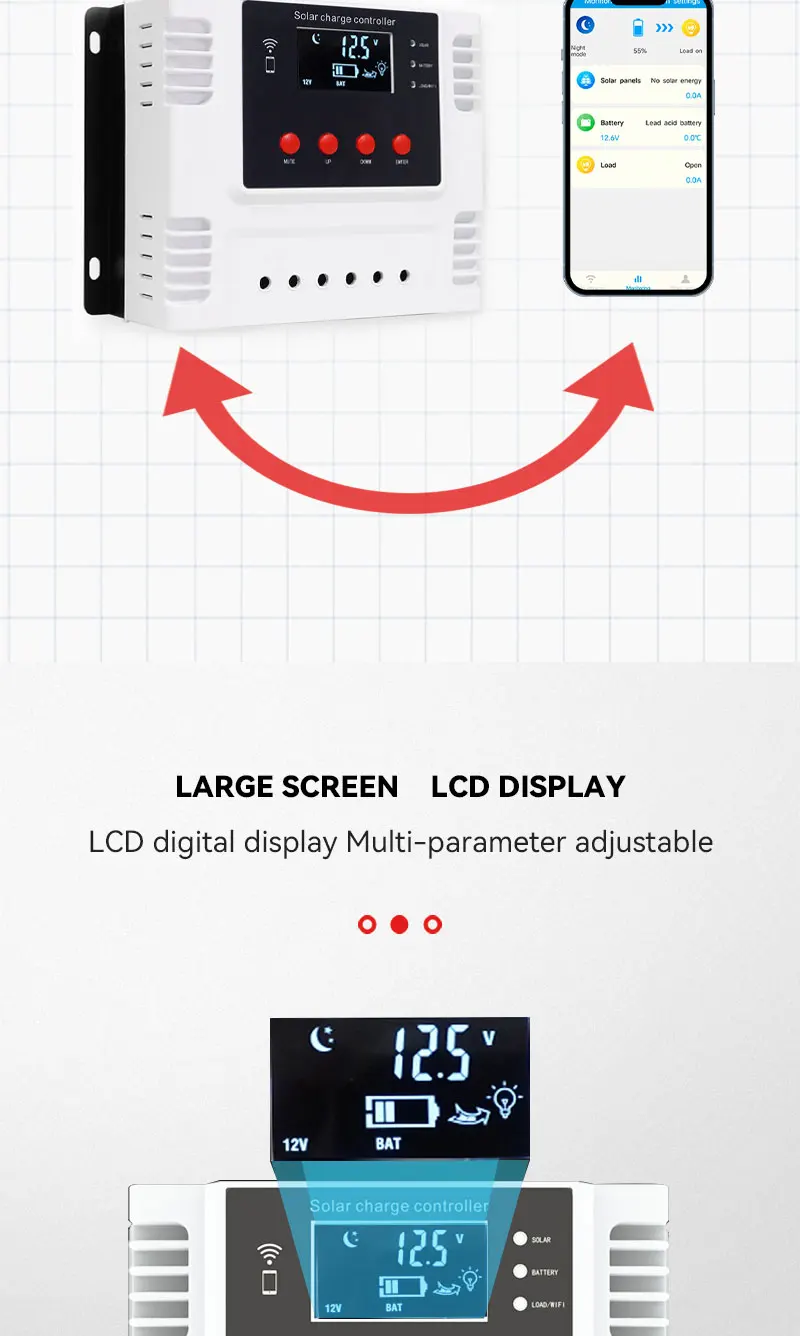 12v 24v/48v Automatic Battery Regulators Charger 10a-60a