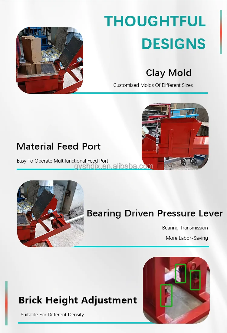 Hot Hand Press Interlock Block Machine Manual Clay Soil Mud Brick Press ...