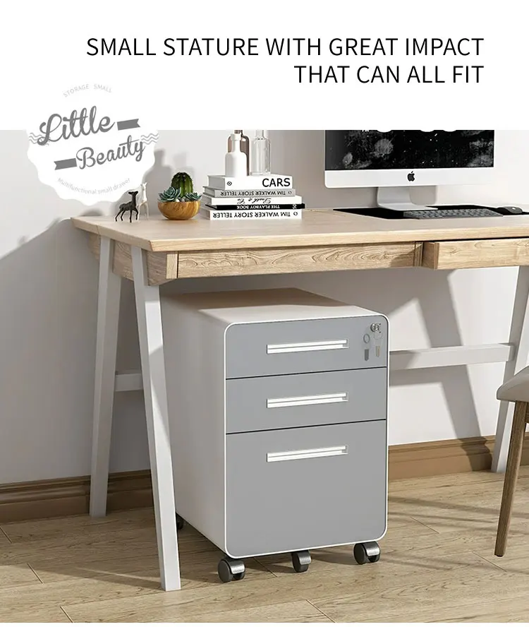 Usa Warehouse White Movable Steel Filing Cabinet Office Filing Cabinet ...