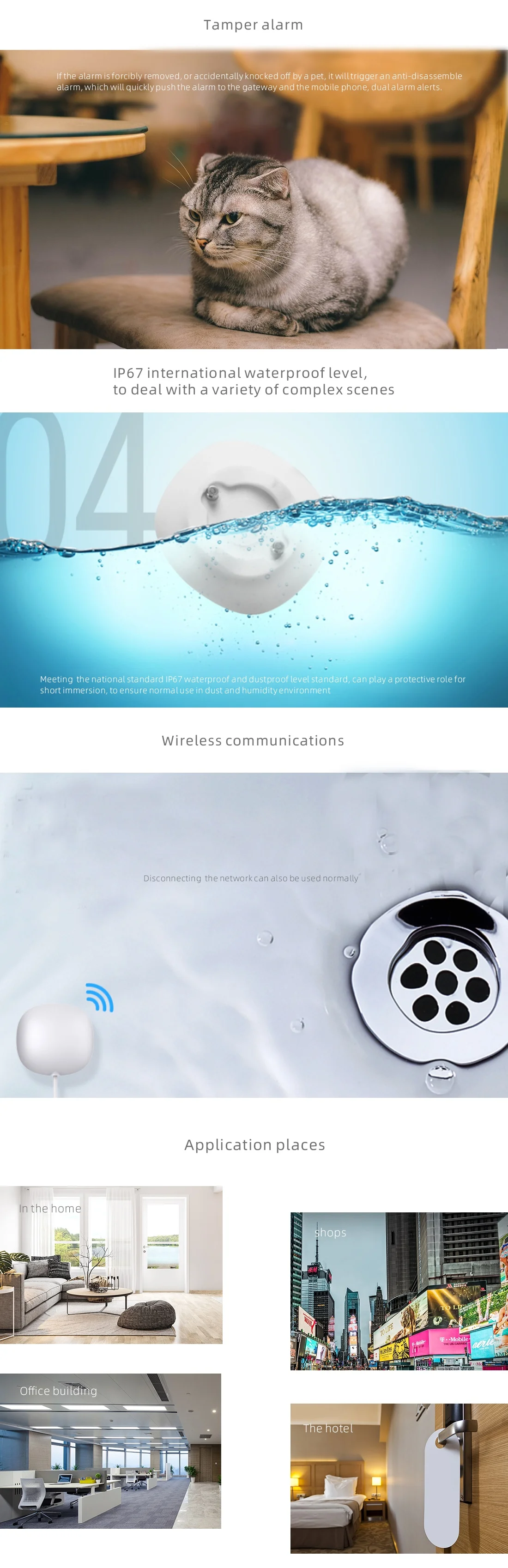 Heiman Popular Smart Security System Underground Tuya Zigbee Water Leak ...