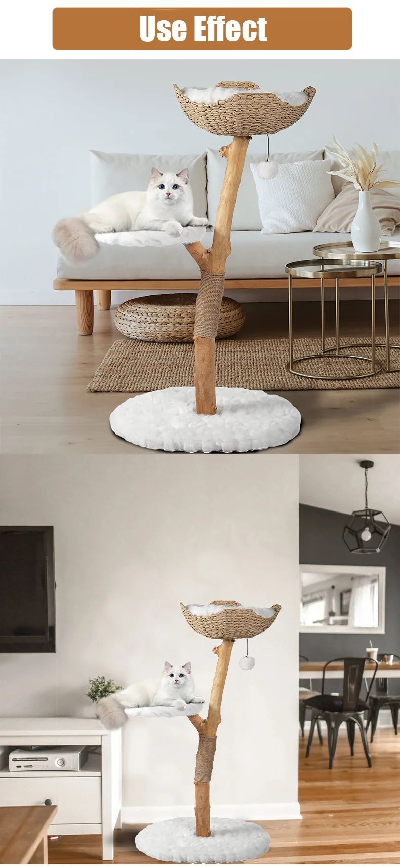 Modern Cat Tree - High Quality Wooden Scratching Post