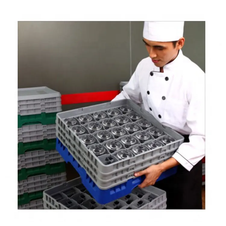 25 Compartment Plastic Glass Rack Pp Dish Rack For Restaurant Hotel