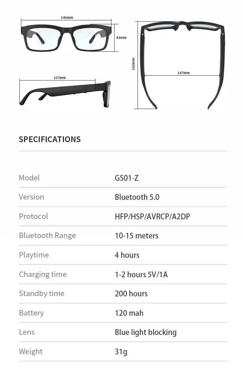 Bluetooth Sunglasses Wireless Stereo Headphones With Microphone ...