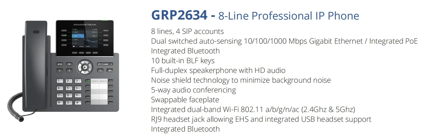 Grandstream GRP(2612/P/W/2613/2614/2615/2616/2624/2634)Carrier-Grade IP ...