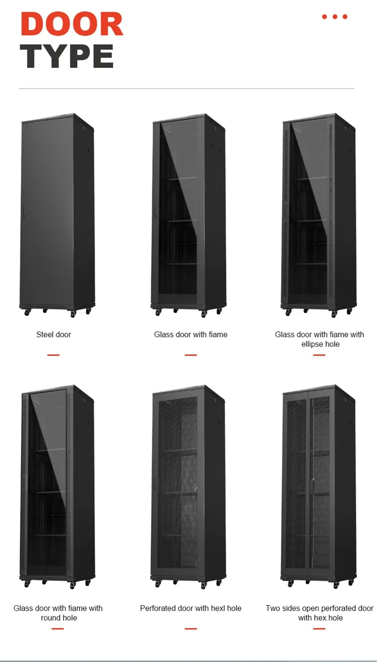 42u Server Rack Cabinet With Secure Locking Door - 4 Post Adjustable 19 Inch Portable Network ...