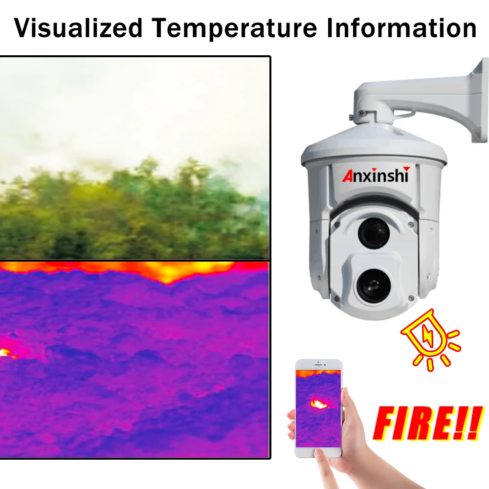 Anxinshi Dual Spectrum Imaging Dome Ptz Thermal Zoom Ptz Camera Light ...
