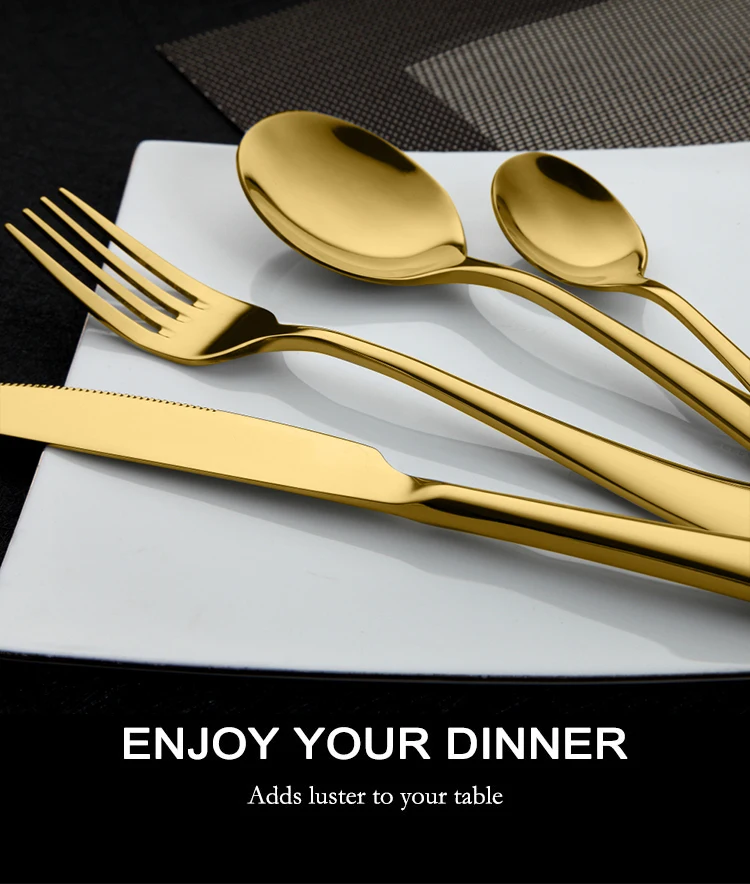 Wedding Black Silver Rose Gold And Gold Color Cutleries Brushed ...