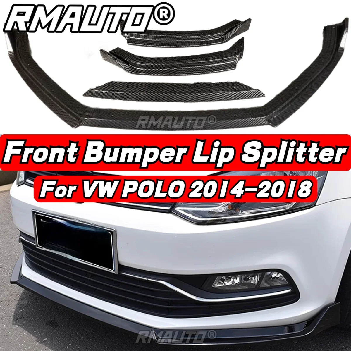POLO MK8 Lip Car Front Bumper Splitter Lip Diffuser Rear Lip Spoiler ...