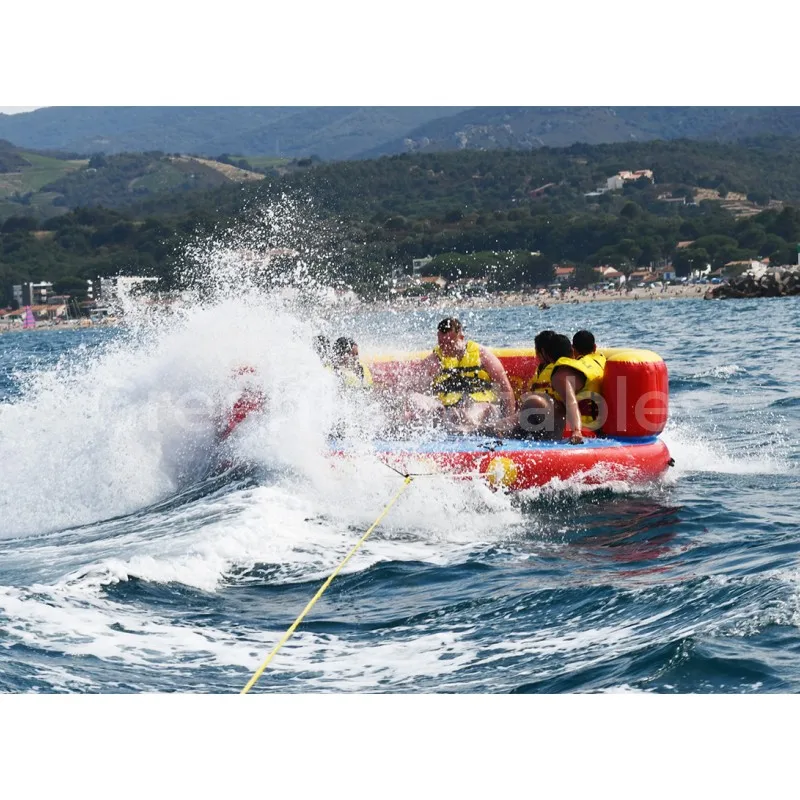 Towable Disco Boat - Inflatable Spinning UFO Water Toy