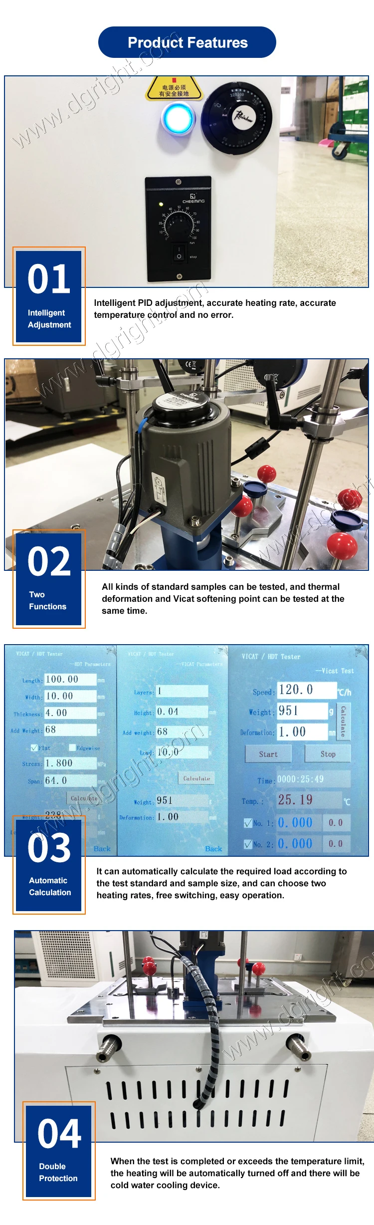 Astm D1525 Astm D648 Temperature Deflection Vicat Softening Test ...