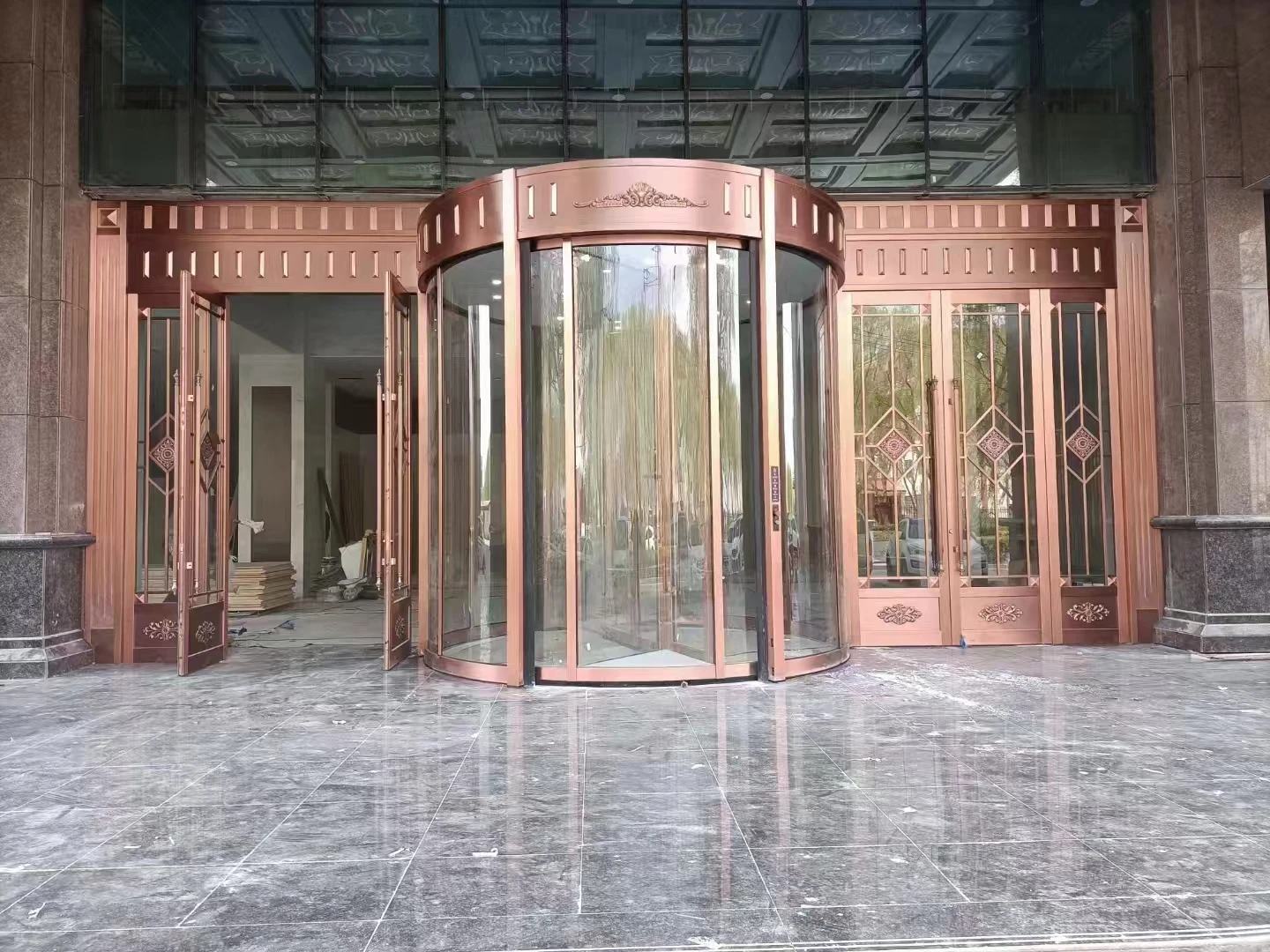 Full Circular Auto Glass Door Hotel 2-wing Automatic Revolving Door ...