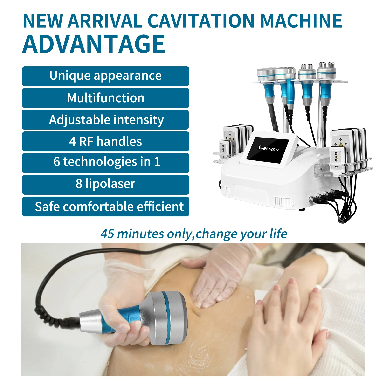 6 In 1 Lipocavitation 80k Fat Cavitation Machine With Fat 40khz ...