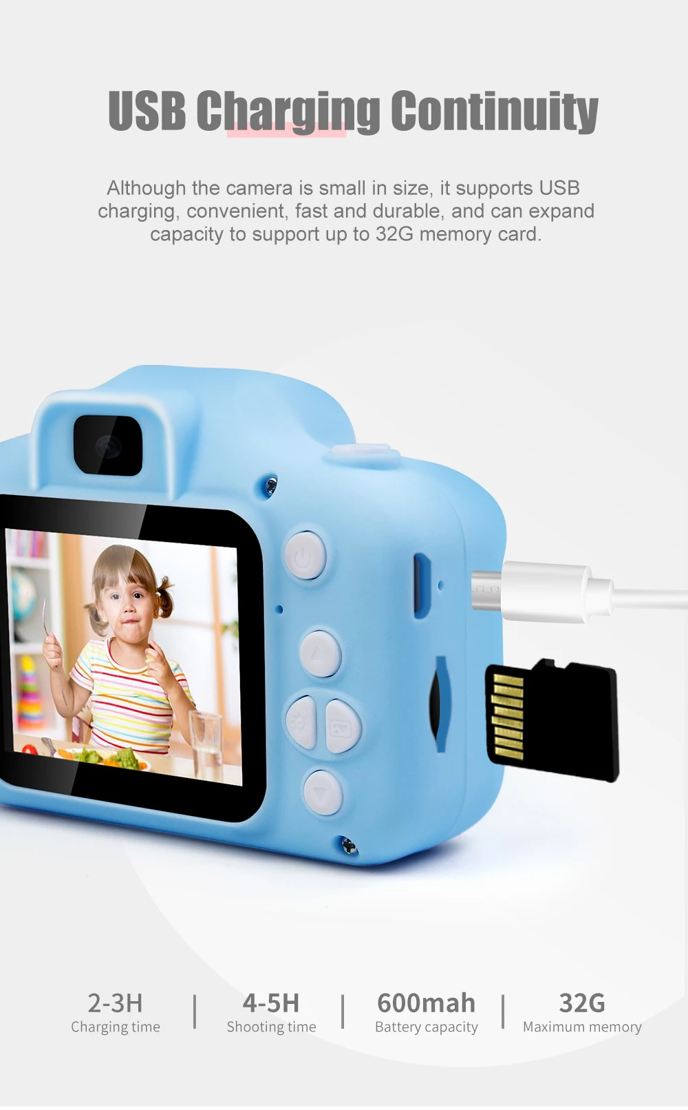 2 Inch Color Display 720P Kids Camera - Fun & Educational